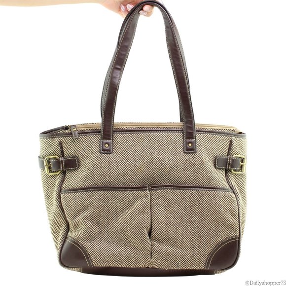Chaps | Bags | Chaps Womens Vintage Chevron Tweed Shoulder Tote Bag ...